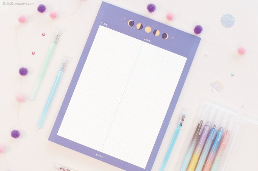 B5 Grid Notepads 6types / Simple Notepad / Big Memo Pad / | Etsy