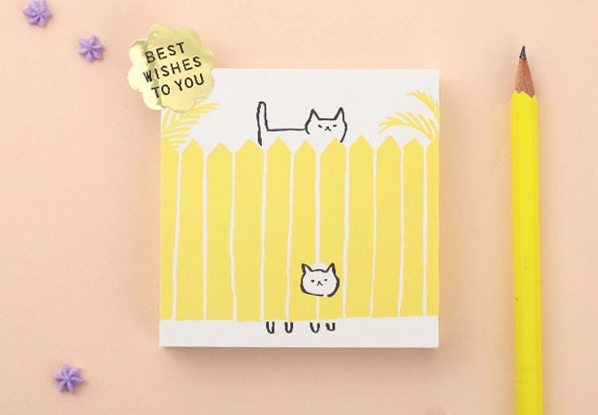 CAT Notepads / Kitty Notepad / Yellow Memo Pad / Scrapbooking | Etsy