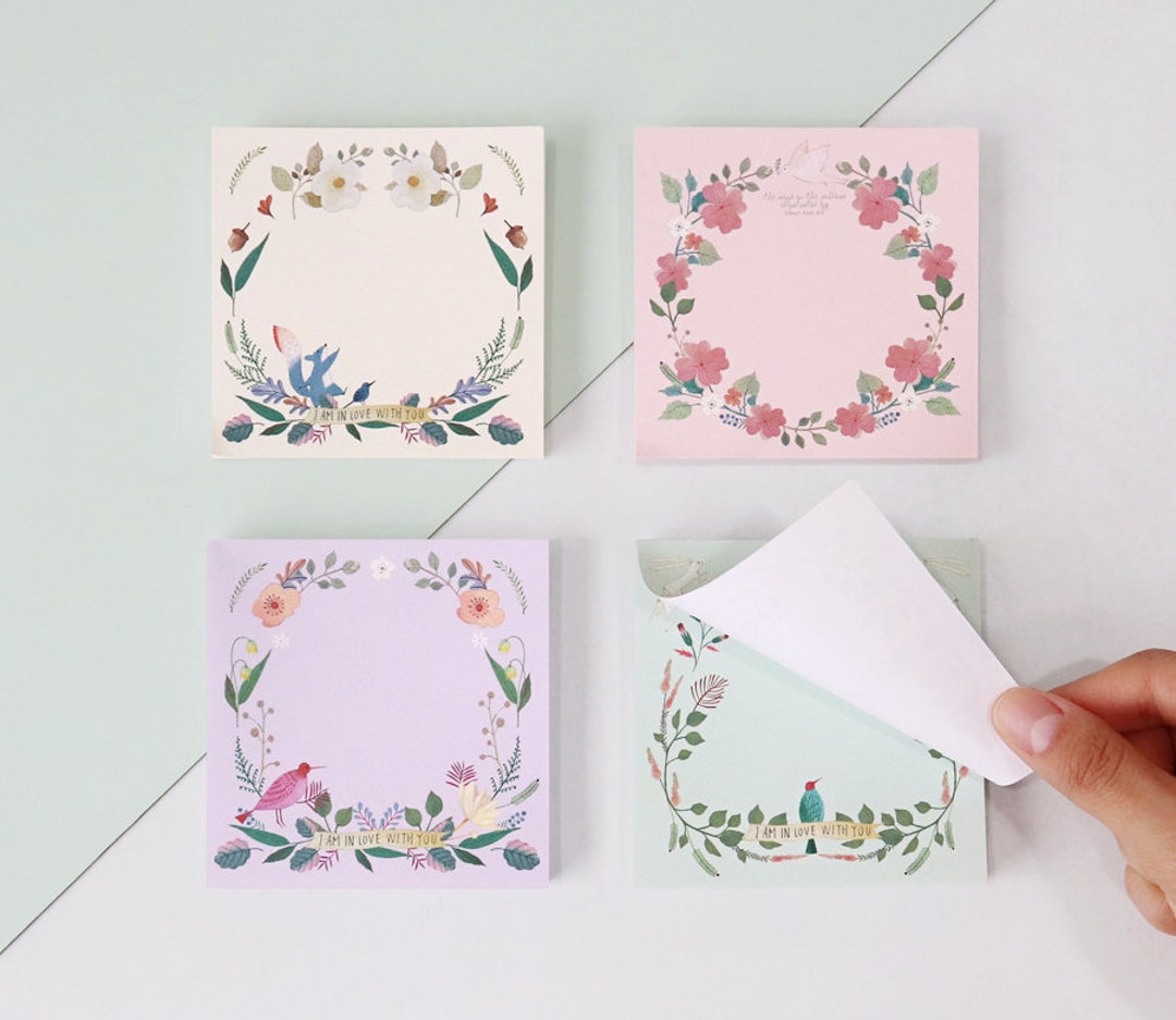 Flowery Notepad / Floral Notepads / Flower Memo Pad / Scrapbooking ...