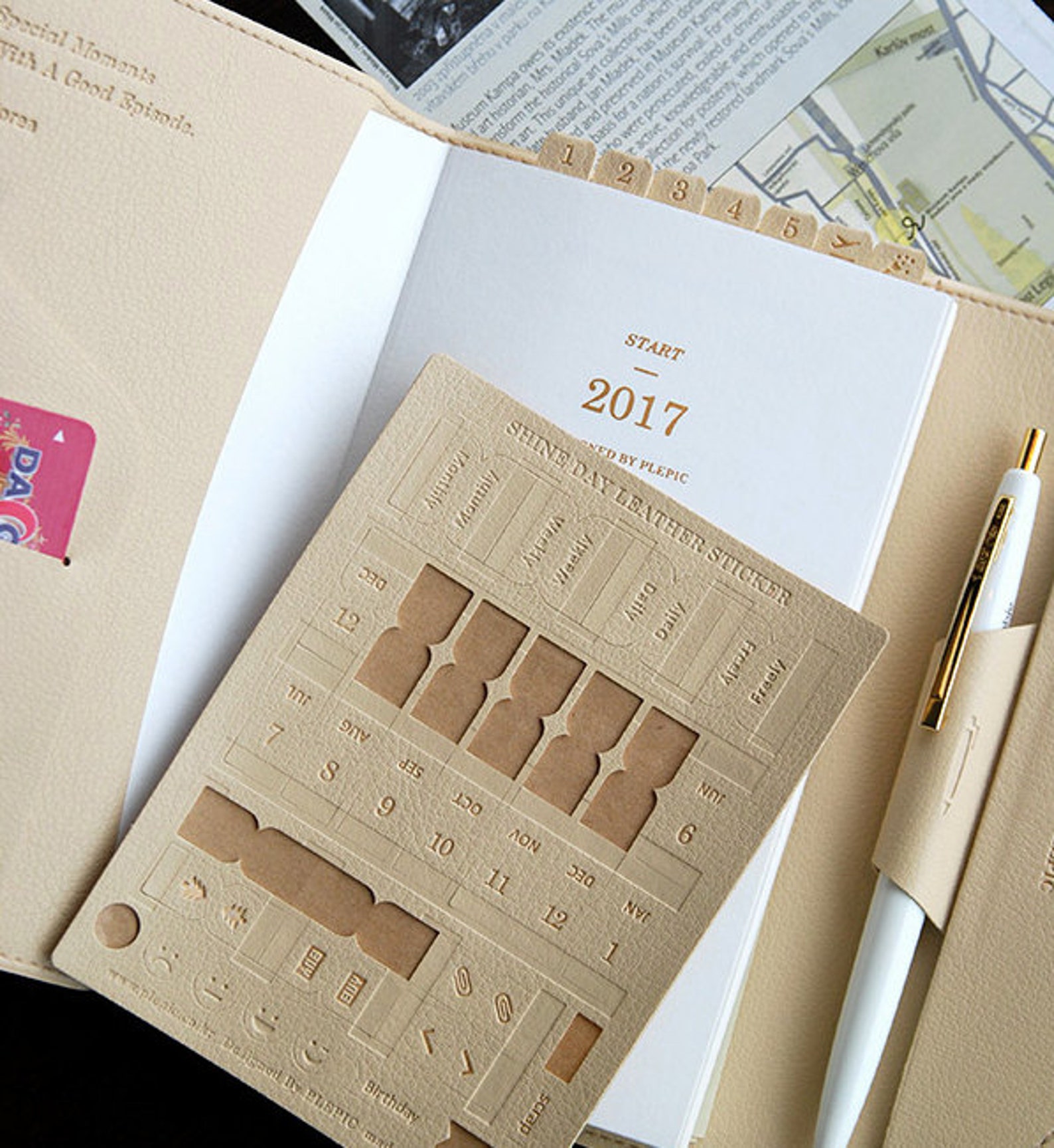 Leather Index Stickers VER.3 6colors / Tabs Stickers / - Etsy