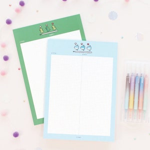 B5 Grid Notepads 6types / Simple Notepad / Big Memo Pad / Sticky Notes ...