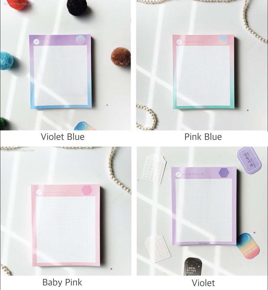 Small Grid Notepads 4types / Simple Notepad / Big Memo Pad / | Etsy
