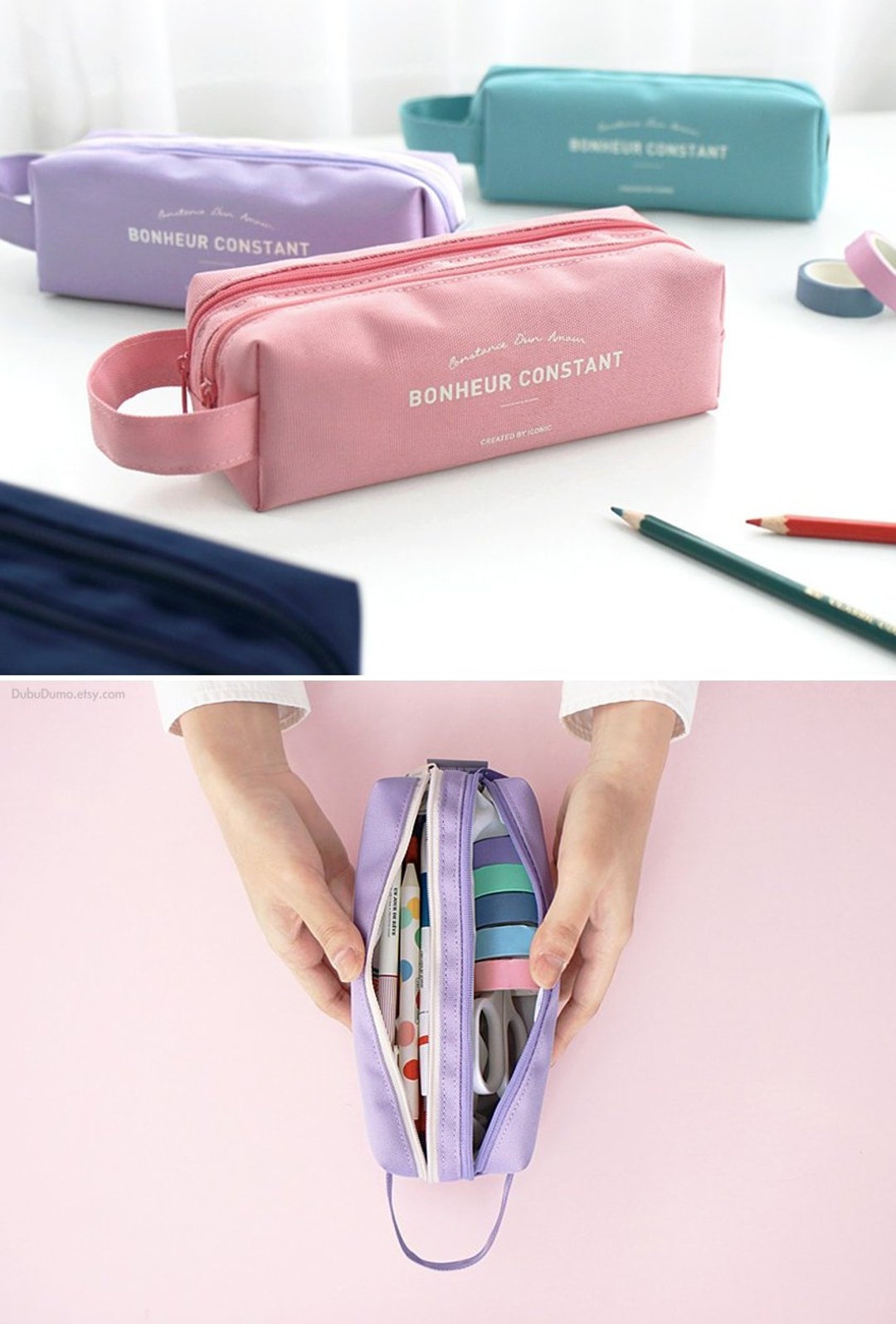 Pencil Case XL Ver.dual 4colors / Pen Case / Pencil Pouch / Pen Pouch ...