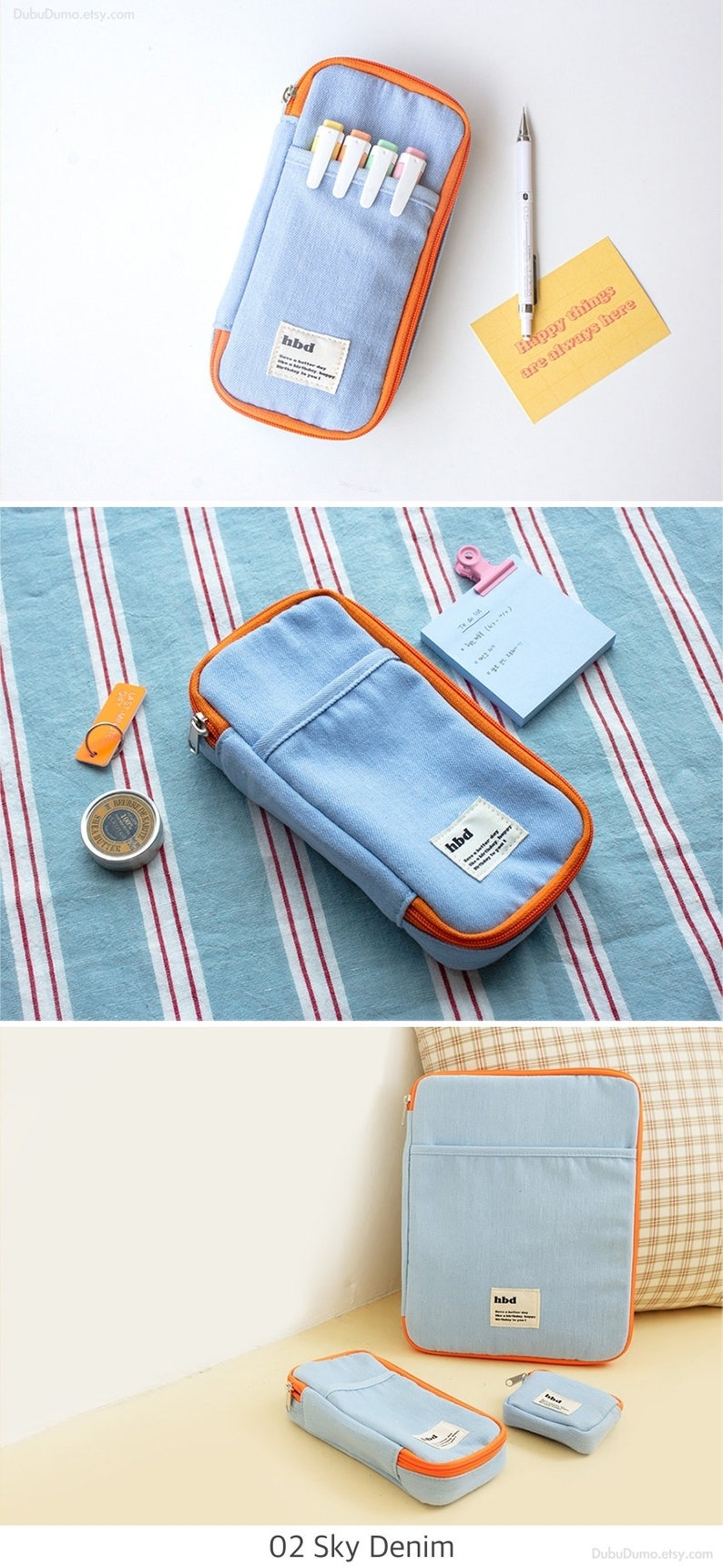 Cotton Pencil Case 4colors/ Pen Case / Pencil Pouch / Pen - Etsy