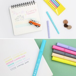 6pcs Twin Deco Pens Set 4types / Highlighter / Diary Pens Set ...