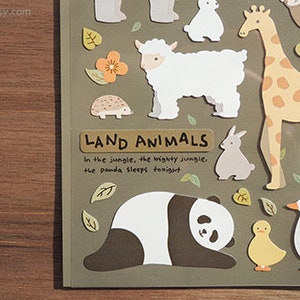 Planner Stickers land Animals / Cute Journal Stickers / - Etsy