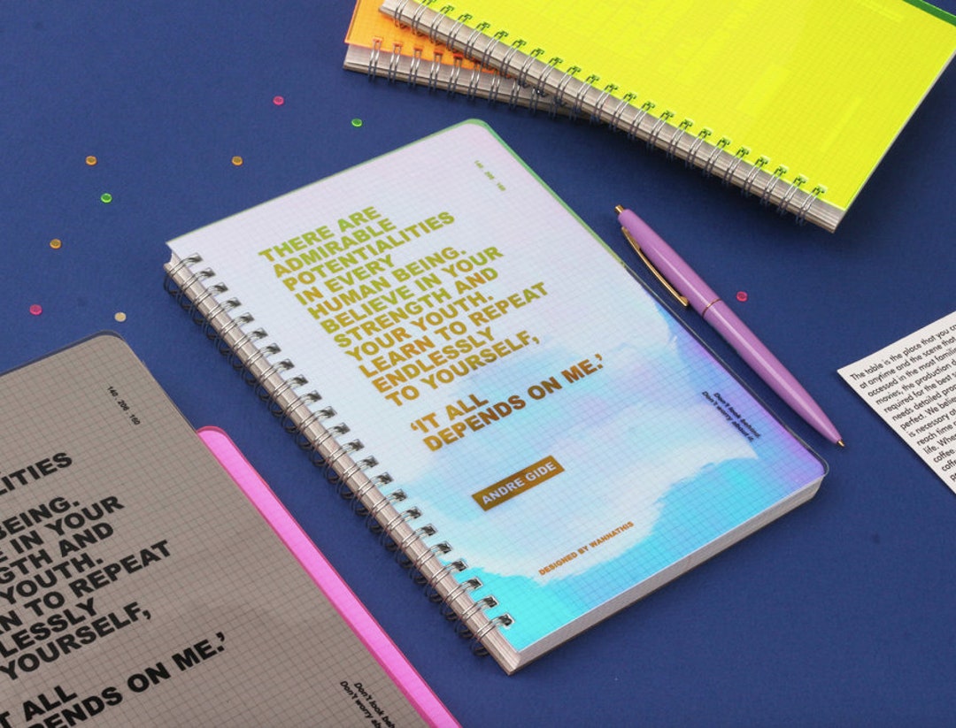 Hologram Grid Notebook / Journal / Notebook / Grid Journal / Dot Grid ...