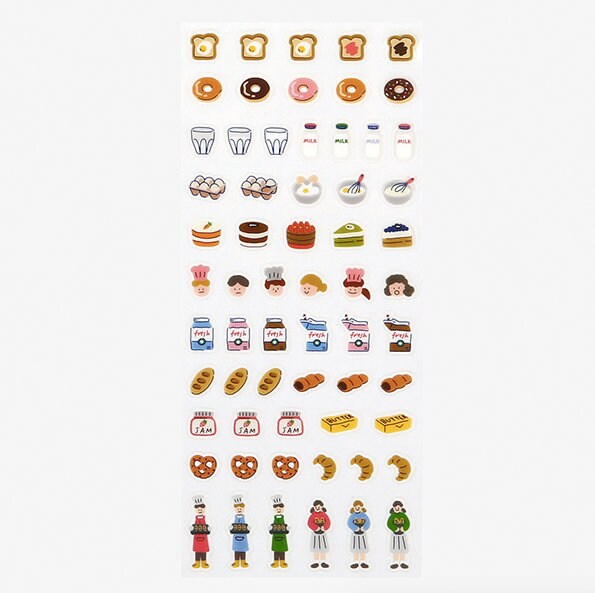 Planner Stickers 05 Bakery / Diary Seal / Journal Stickers / | Etsy