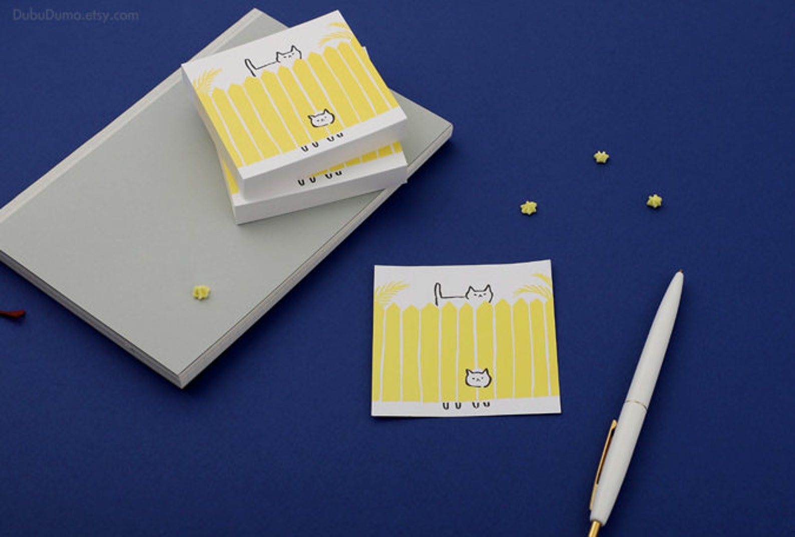 CAT Notepads / Kitty Notepad / Yellow Memo Pad / Scrapbooking | Etsy