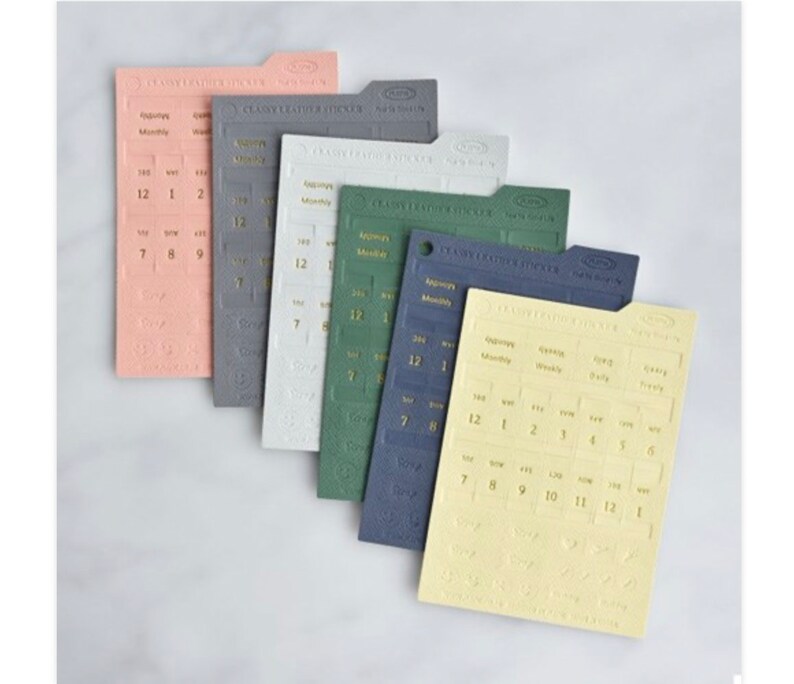 Leather Index Stickers 6colors / Tabs Stickers / Planner - Etsy