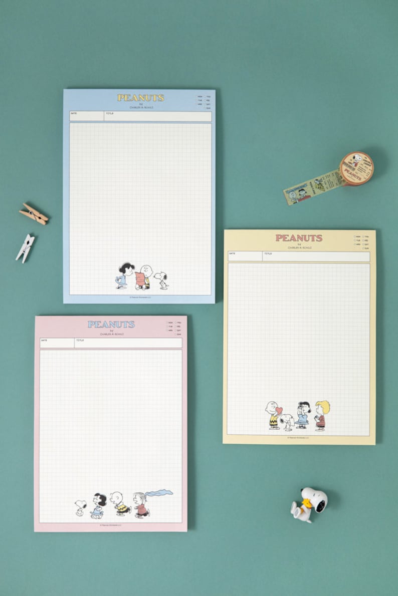 Peanuts B5 Grid Notepads / Simple Notepad / Big Memo Pad / - Etsy