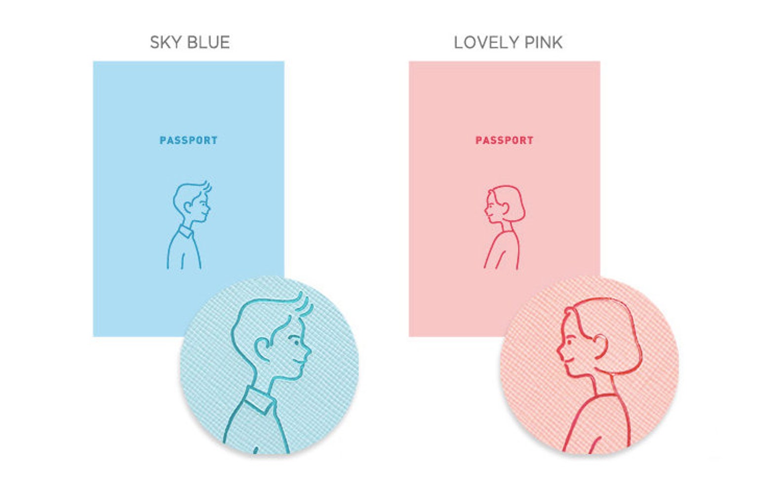 Couple Passport Covers 4Types / Simple Couples Passport | Etsy