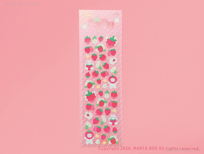 Twinkle Deco Sticker Strawberry Party / Hologram Planner | Etsy