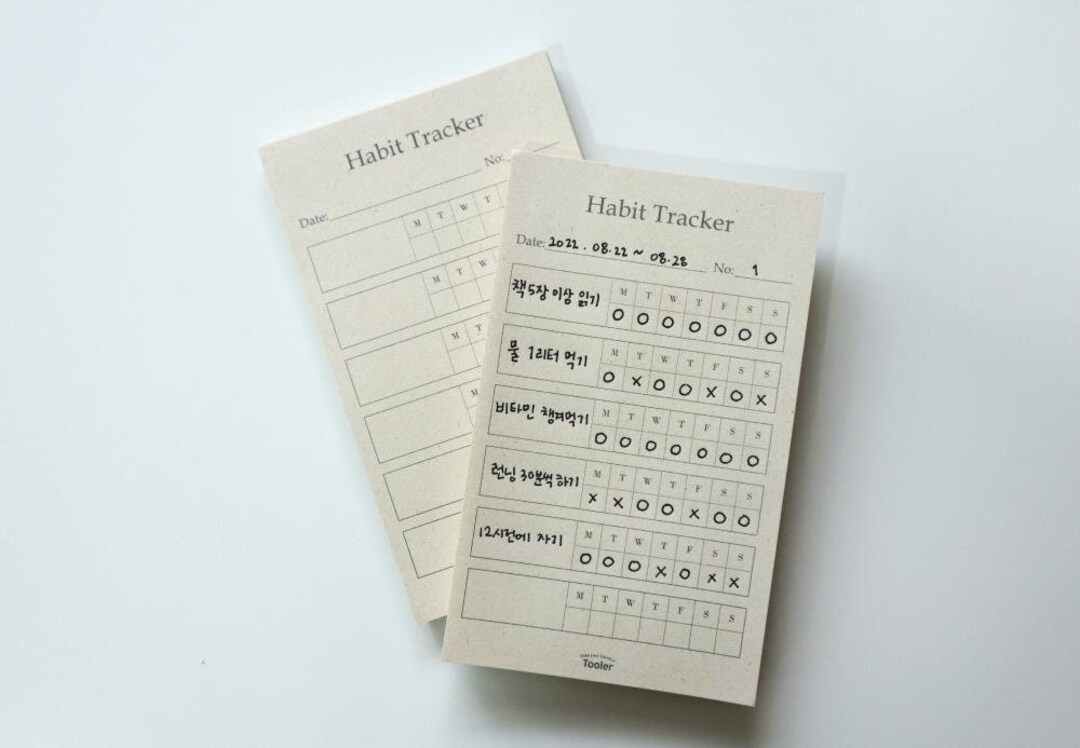 Habit Tracker Notepad / Memo Pad / Grid, Habit Tracker, Checklist ...