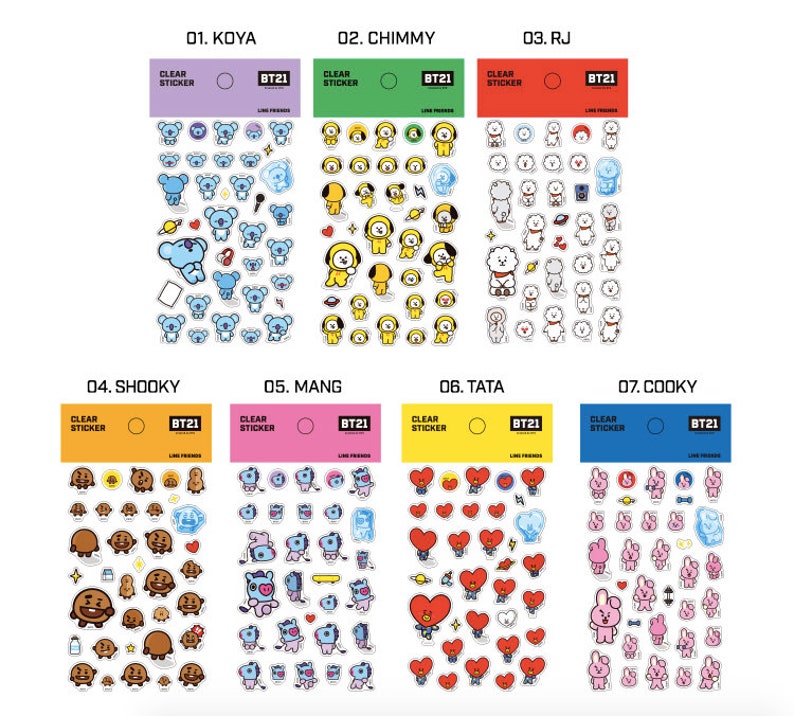 BT21 Planner Stickers / BTS Clear Stickers / Scrapbooking / | Etsy