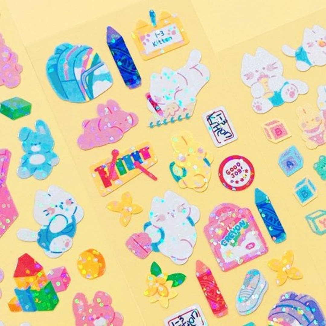 Twinkle Deco Sticker school / Hologram Planner Stickers / Scrapbooking ...