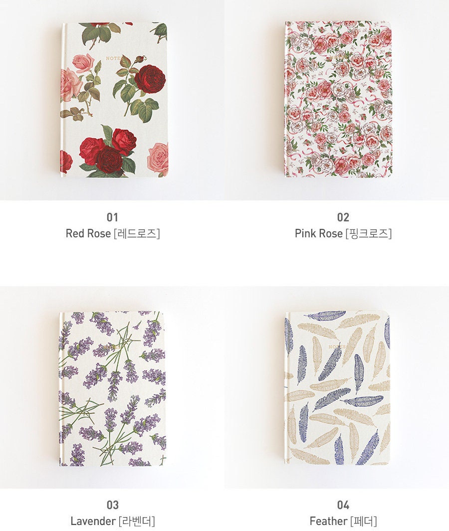 Hardcover Flower Lined Notebook / Flowery Notebook / Floral | Etsy