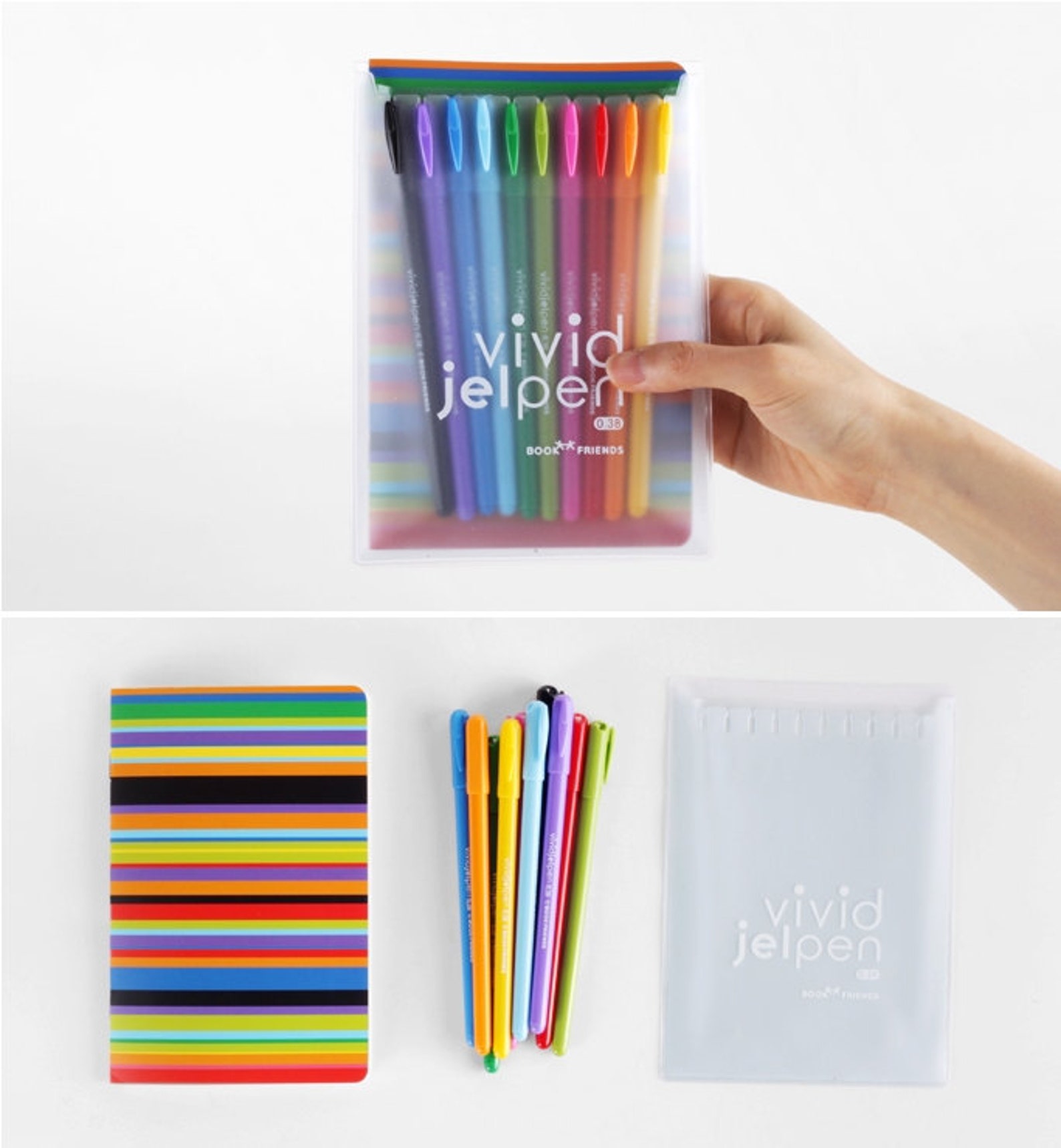 0.38mm Vivid Pen 10 Color and Notebook Set 10 Pens - Etsy