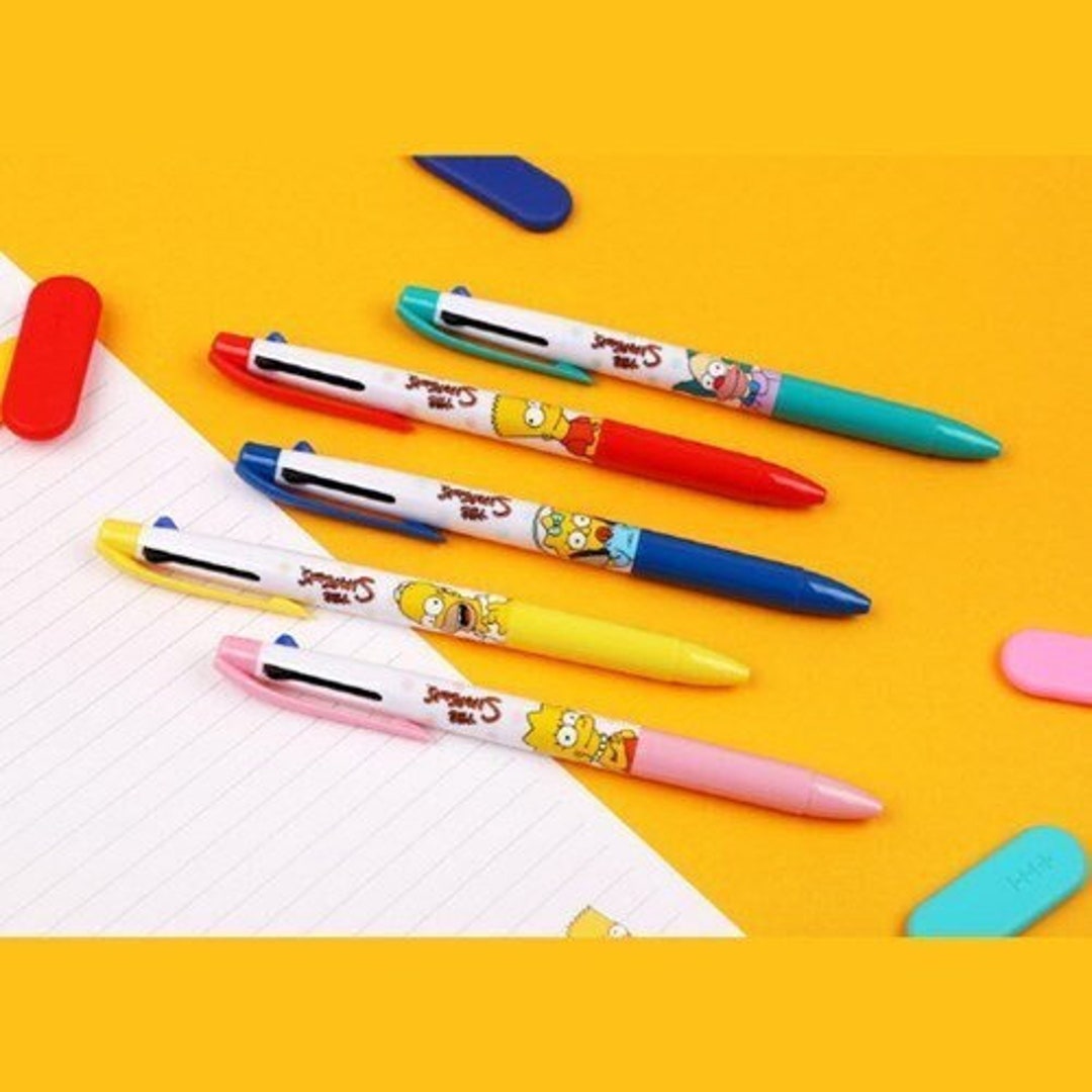 SIMPSON Erasable Ballpoint Pen / 3colors Ink Pen / Stationery / Desk ...
