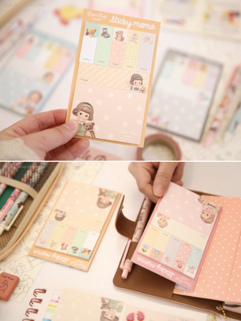 Paper Doll Mate Sticky Notes / Colorful Notepad / Memo Pad / - Etsy