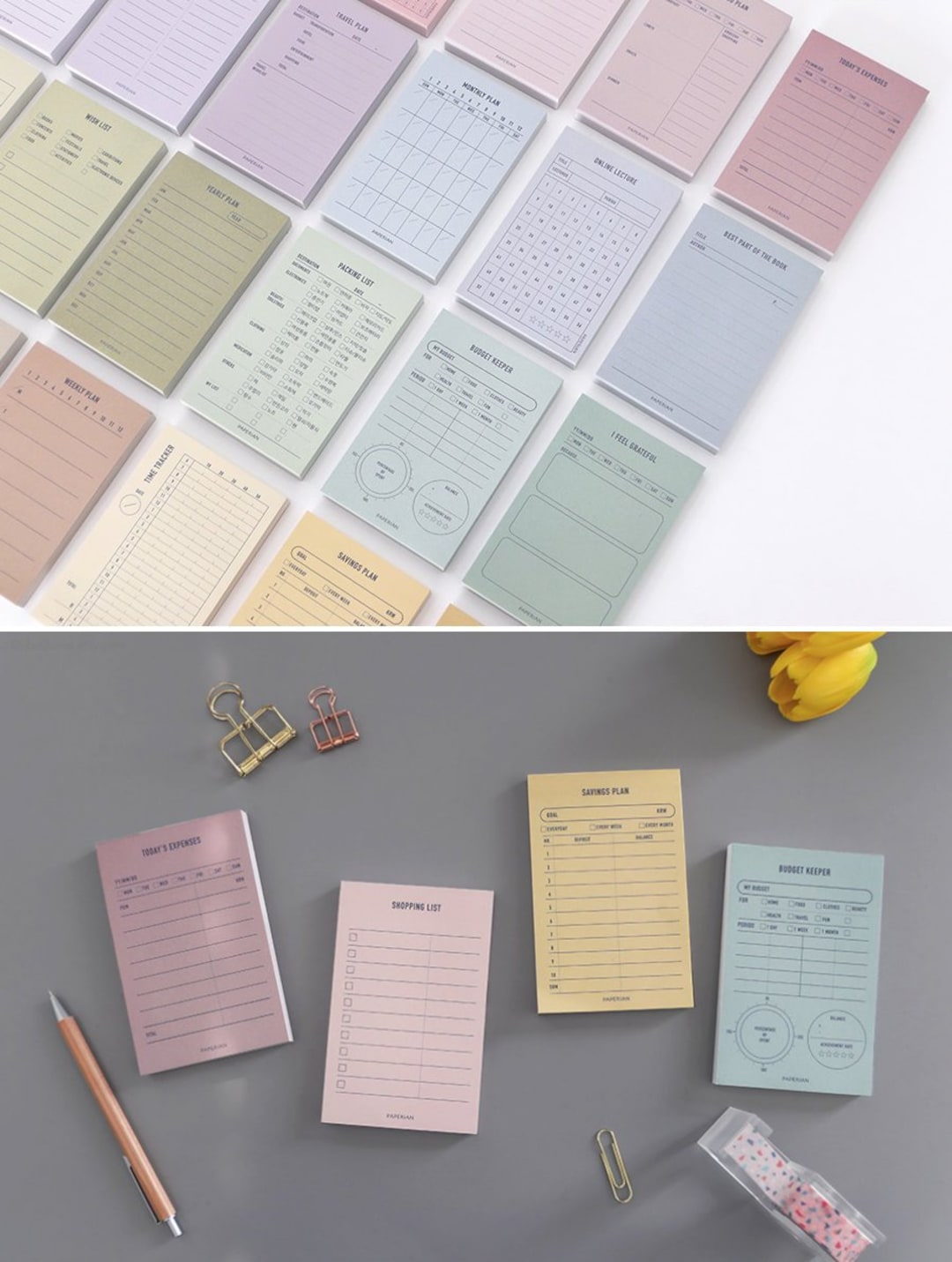 Bloc-notes 24Types / Quotidien, hebdomadaire, mensuel, plan annuel ...