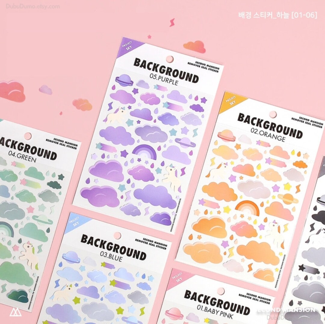 Planner Sticker_sky 6types / Deco Journal Seal Stickers / - Etsy