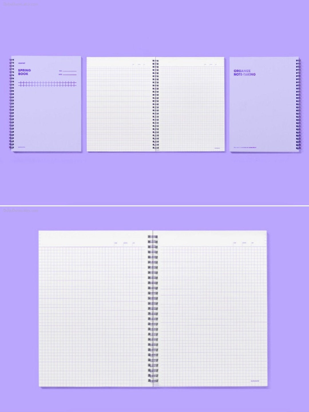 Spring Notebook L violet / Lined Notebook Grid Notebook - Etsy