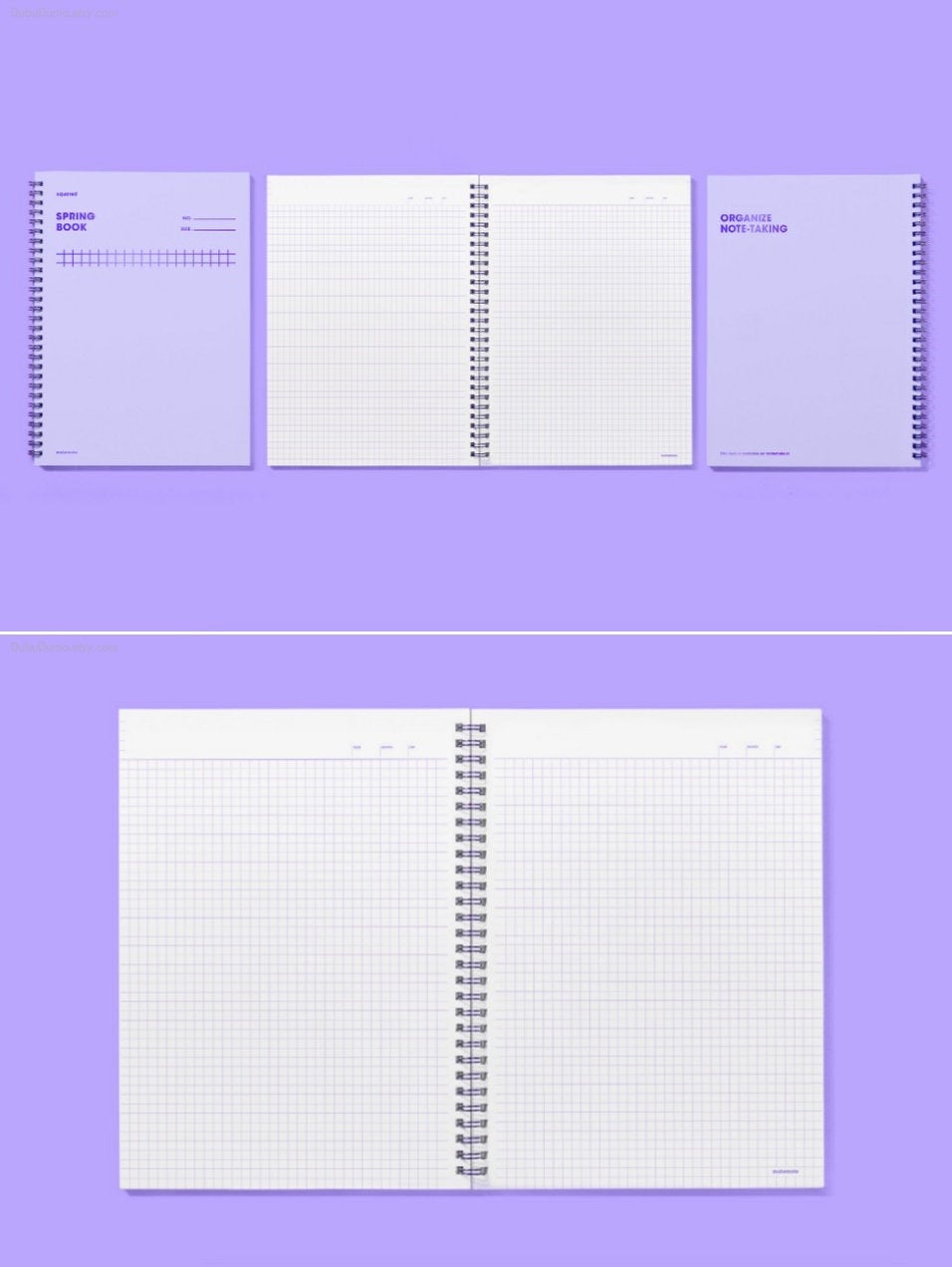 Spring Notebook L Violet / Lined Notebook Grid Notebook | Etsy