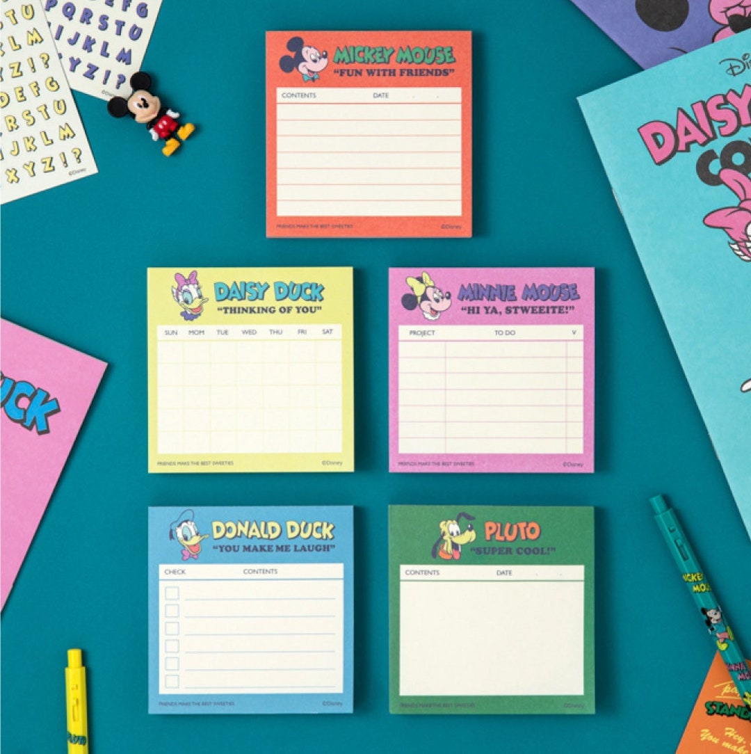 Vintage Disney Memo Pad 5types / Mickey Mouse Notepad / Scrapbooking ...