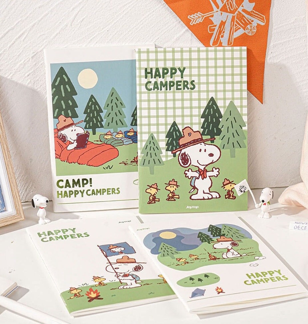 Snoopy Camping A5 Lined Notebook 4types / Peanuts Notebook / Campus ...
