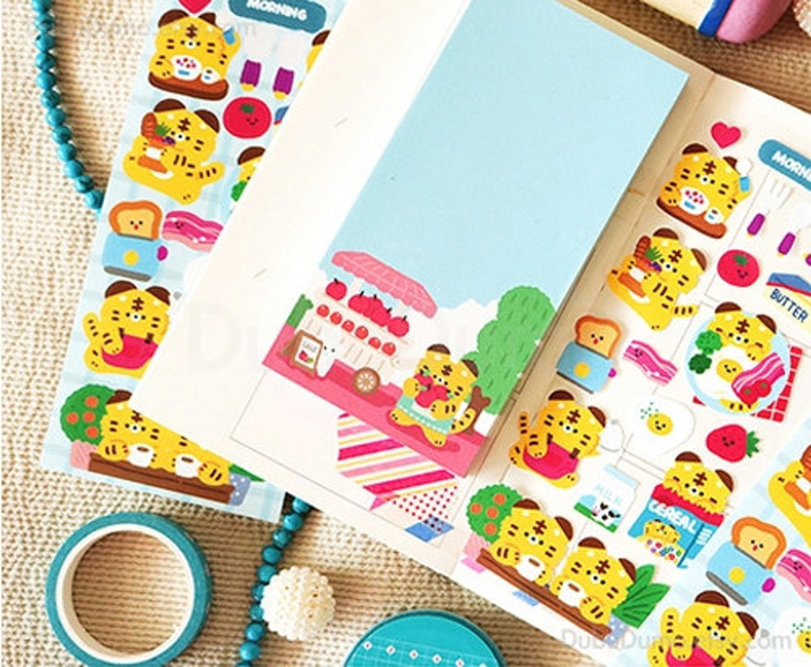 Tiger Notepads apple Cart / Writing Paper Memo Pad Blue / - Etsy