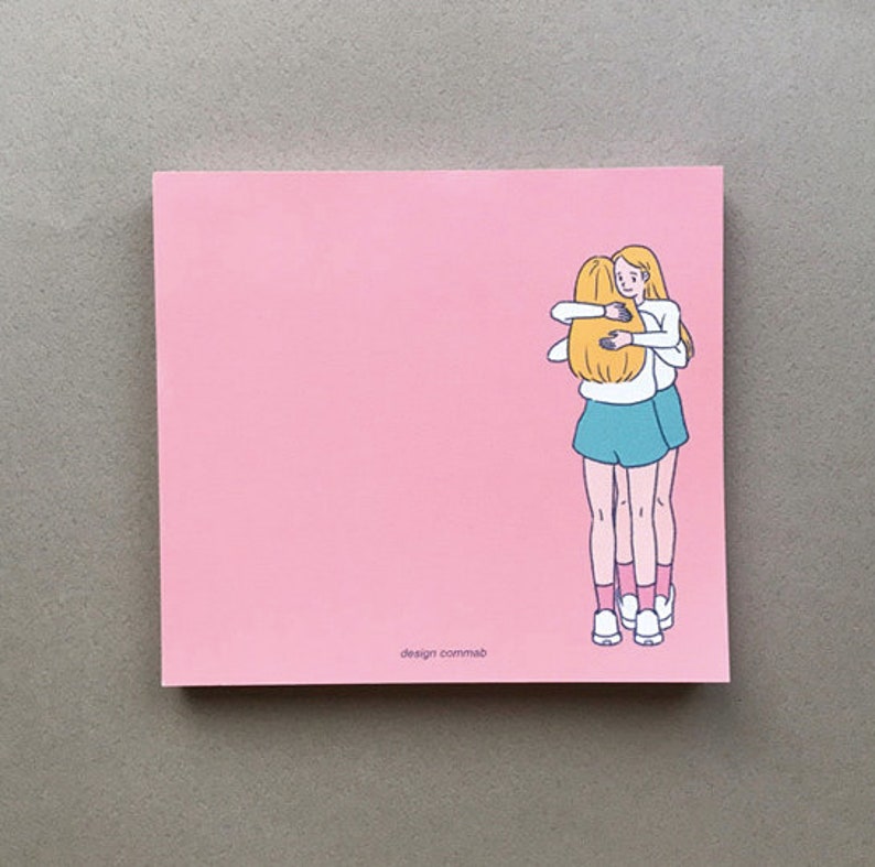 Girls Notepad / Hug Me Notepads / Memo Pad / Stationery / | Etsy