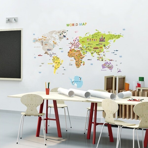 World Map Decal - Etsy