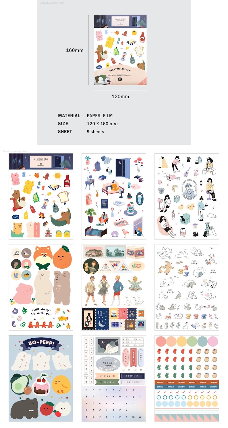 Deco Stickers Pack Ver.10 / Stationery / Planner Stickers / - Etsy