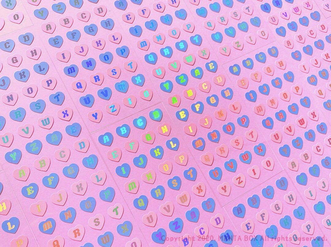 HEART Alphabet Aurora Sticker / Hologram Planner Stickers ...