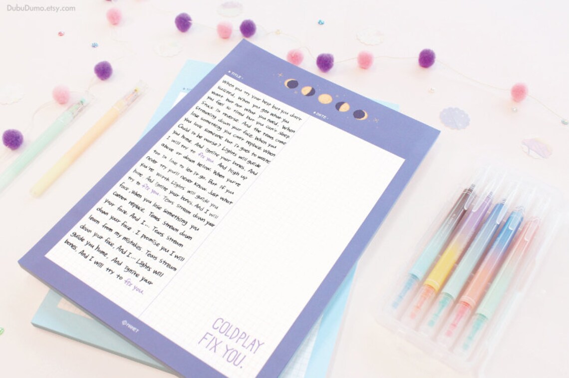 B5 Grid Notepads 6types / Simple Notepad / Big Memo Pad / - Etsy