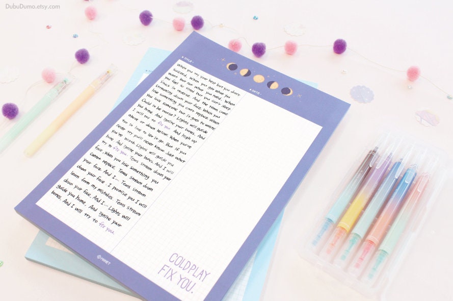 B5 Grid Notepads 6types / Simple Notepad / Big Memo Pad / | Etsy