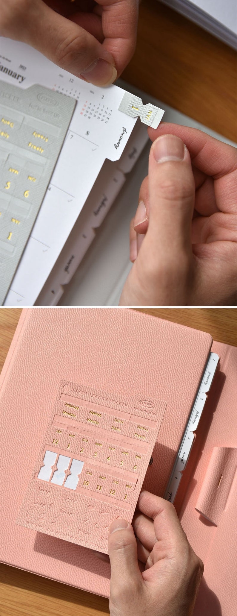 Leather Index Stickers 6colors / Tabs Stickers / Planner - Etsy