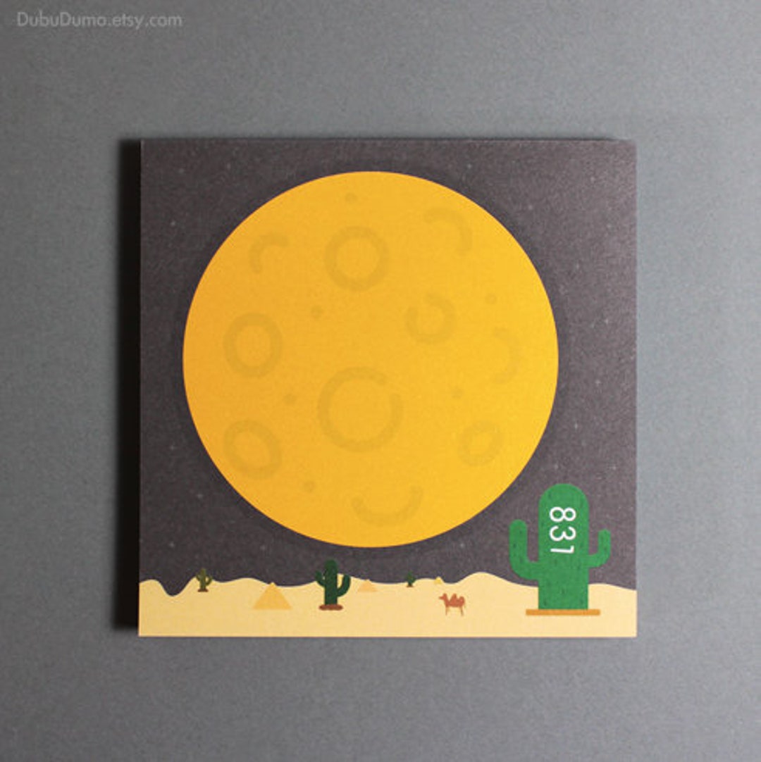 Night Desert Moon Notepads / Cactus Notepad / Writing Paper - Etsy