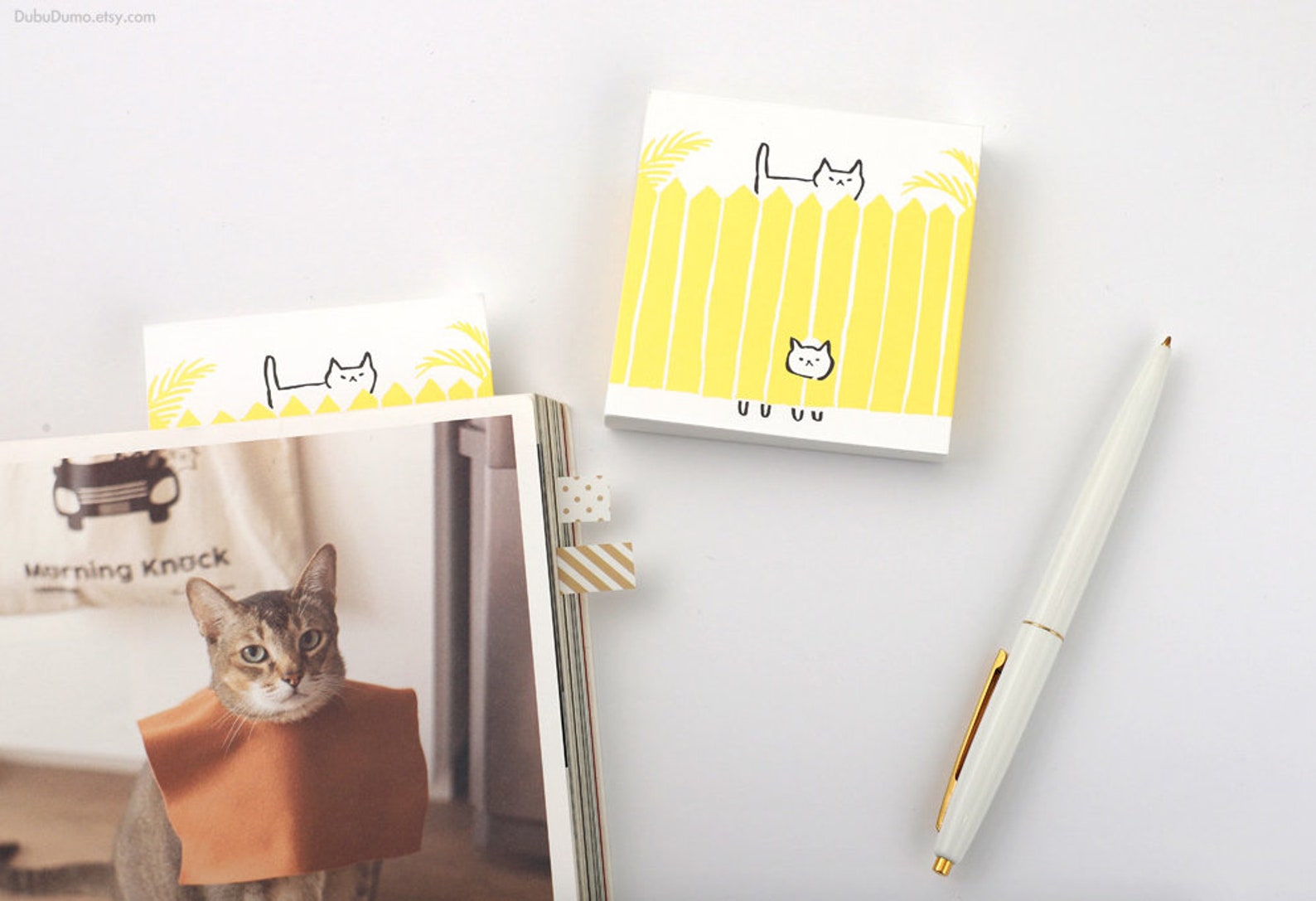 CAT Notepads / Kitty Notepad / Yellow Memo Pad / Scrapbooking - Etsy UK
