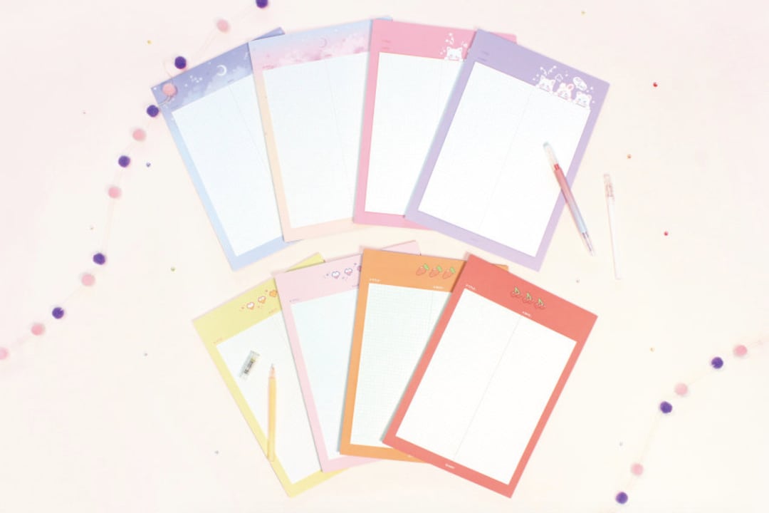 B5 Grid Notepads 8types / Simple Notepad / Big Memo Pad / Sticky Notes ...