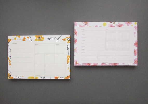 Floral Weekly Planner Notepad / Memo Pad / Planner / Bullet | Etsy