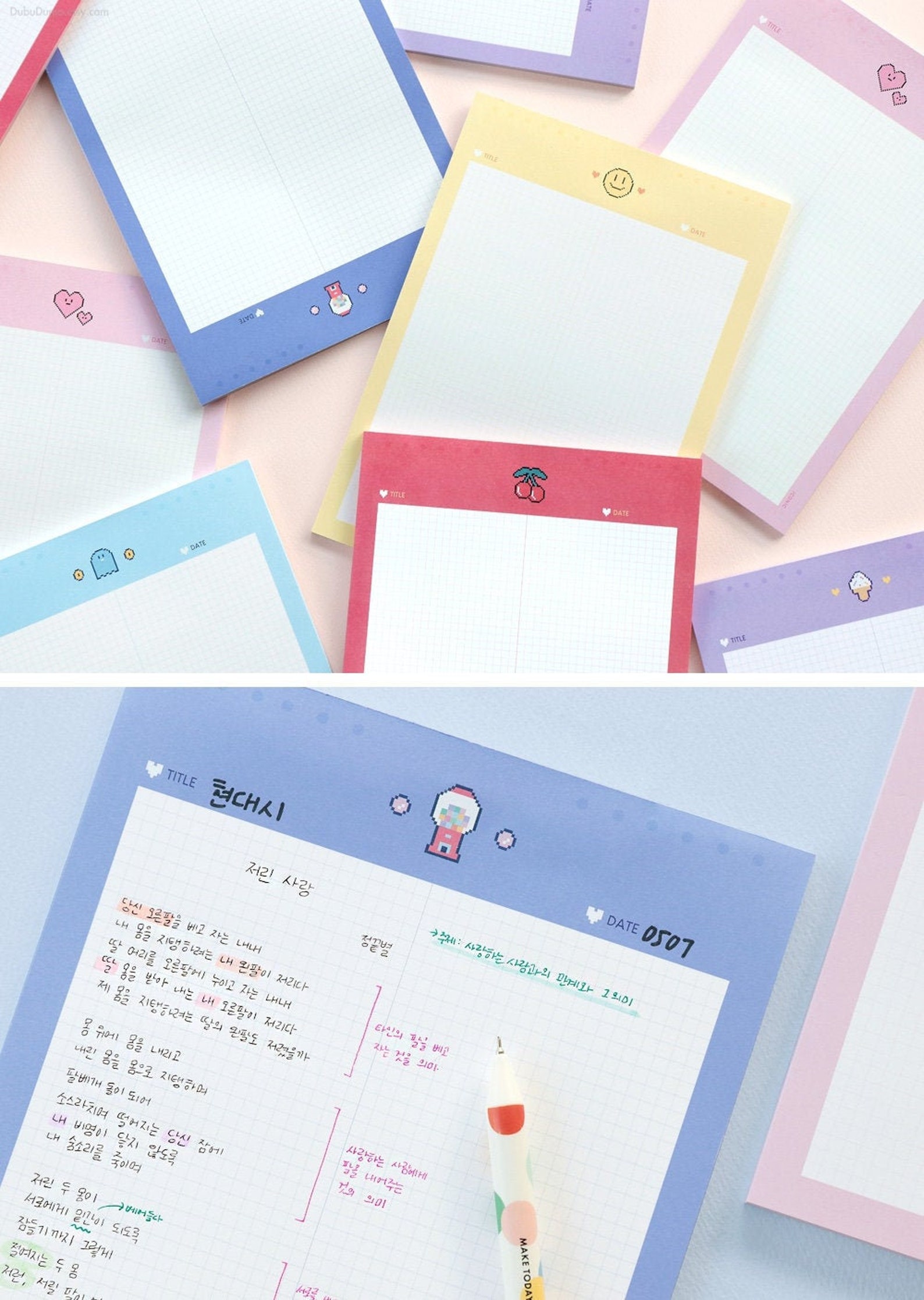 B5 Grid Notepads 6types / Simple Notepad / Big Memo Pad / - Etsy