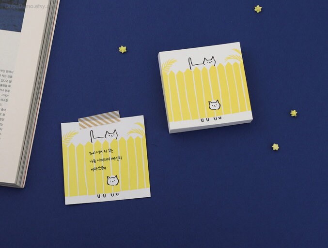 CAT Notepads / Kitty Notepad / Yellow Memo Pad / Scrapbooking | Etsy
