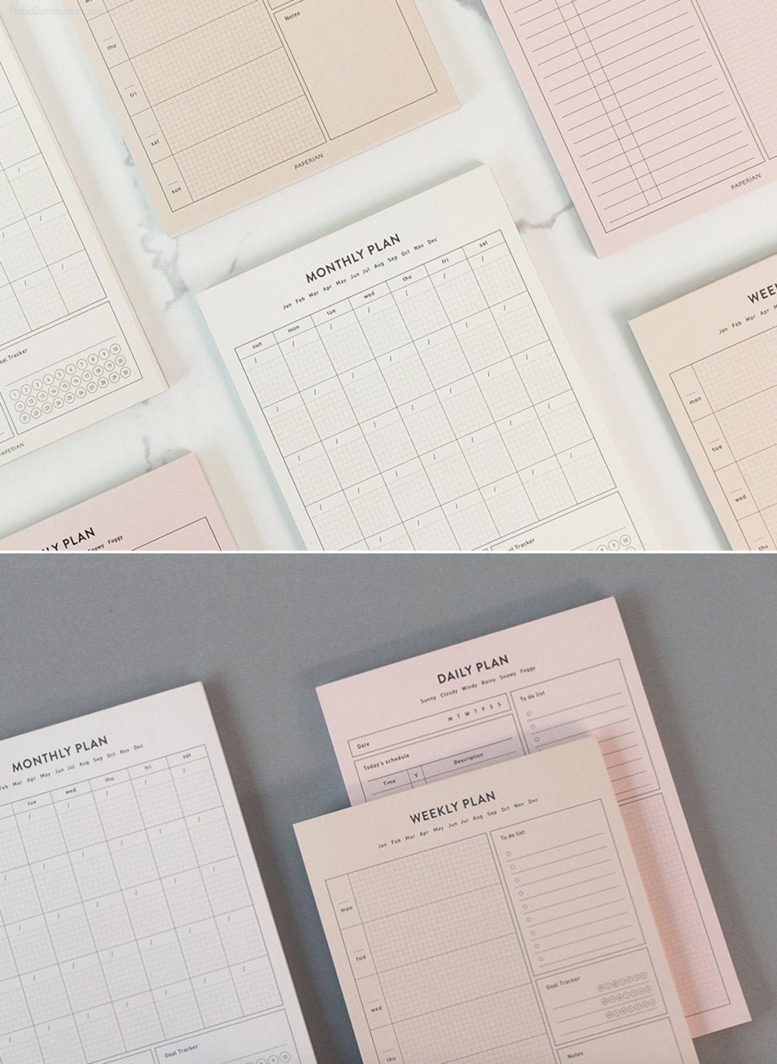A5 Planner Memo Pad 3types / Monthly Plan Weekly Plan | Etsy UK