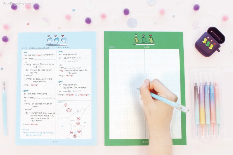 B5 Grid Notepads 6types / Simple Notepad / Big Memo Pad / | Etsy