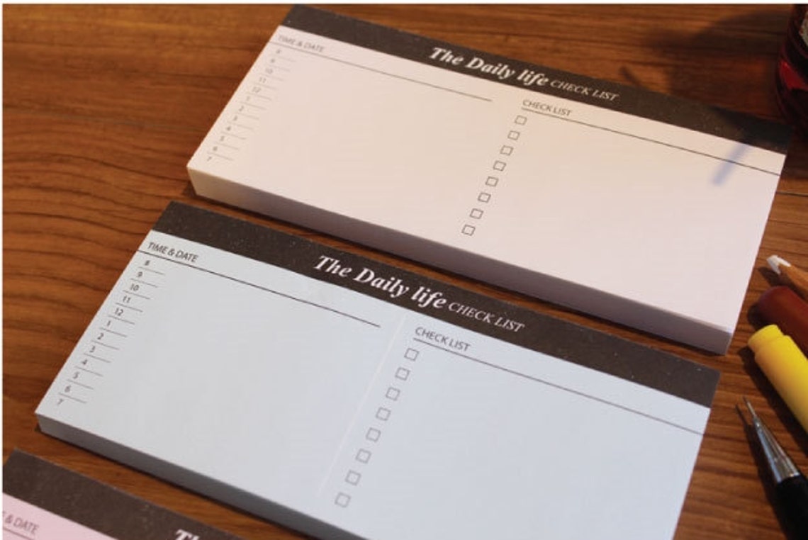 Daily Checklist Notepad S / Notepad / to Do List / Shopping - Etsy