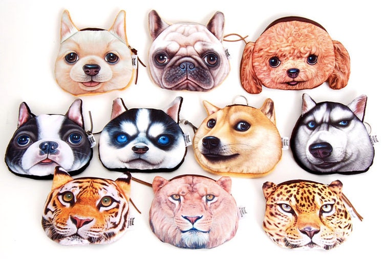 Dog Coin Purses 10types / Tiger / Lion / Funny Coin Pouch / | Etsy
