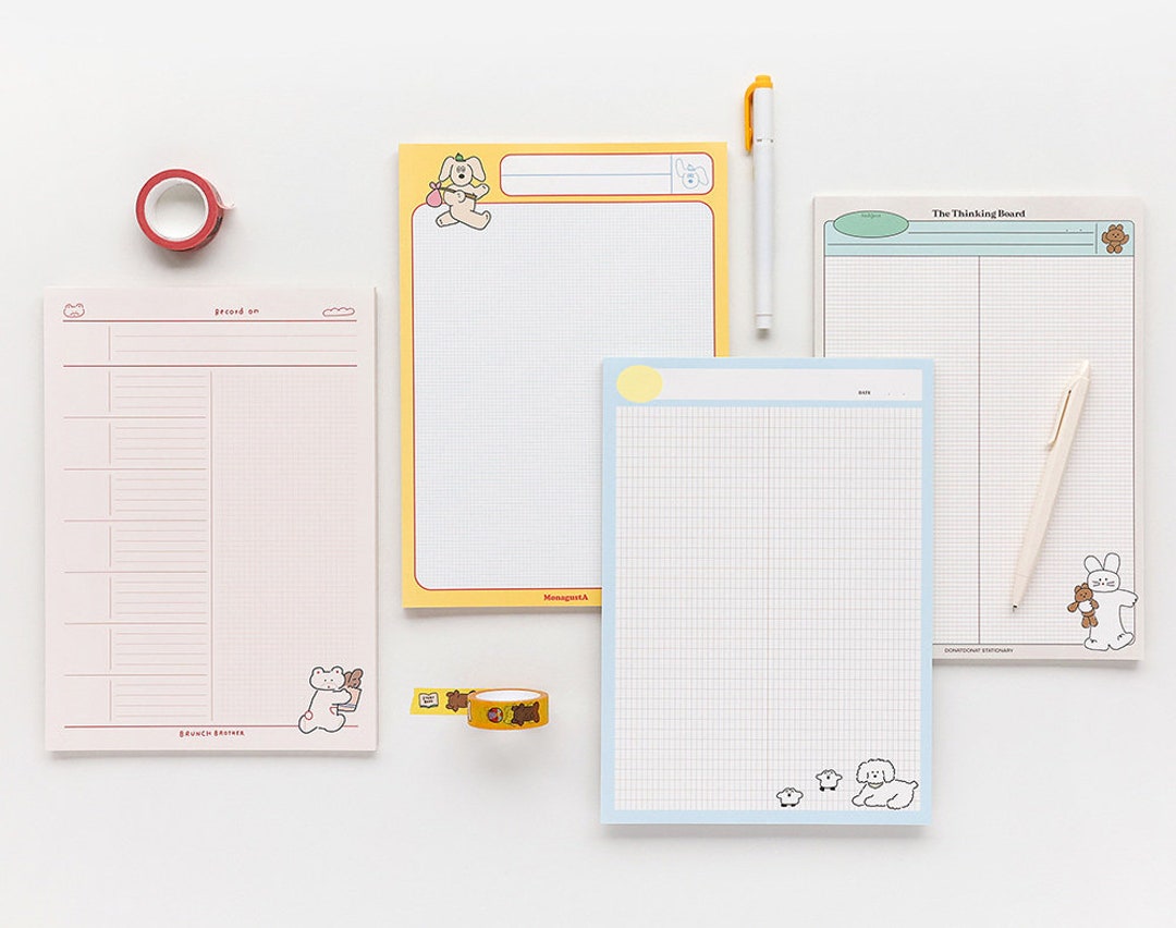B5 Notepads 4types / Simple Notepad / Big Memo Pad / Pastel - Etsy