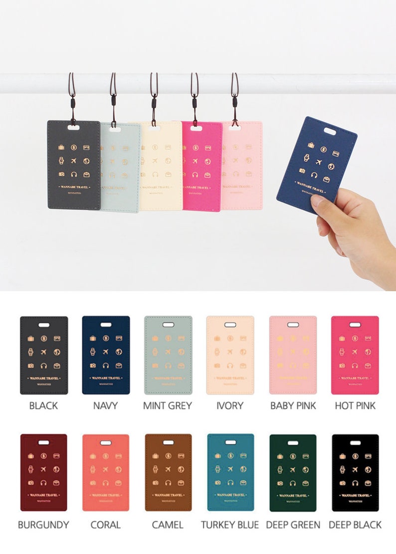 Luggage Tag 12colors / Backpack Tag / Bag Tag / Suitcase Tag | Etsy